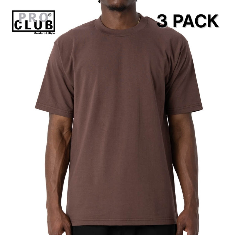 3 PACK Pro Club Men's Heavyweight Cotton Short Sleeve Crew Neck T-Shir