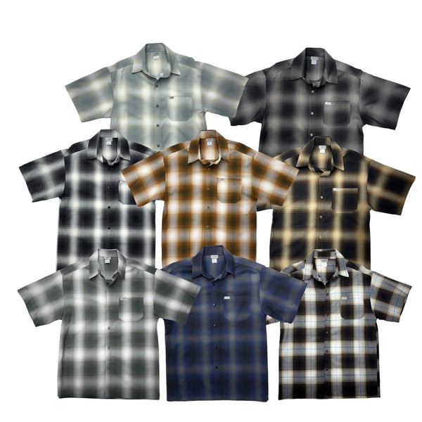 CALTOP Short Sleeve Plaid Flannel Shirts