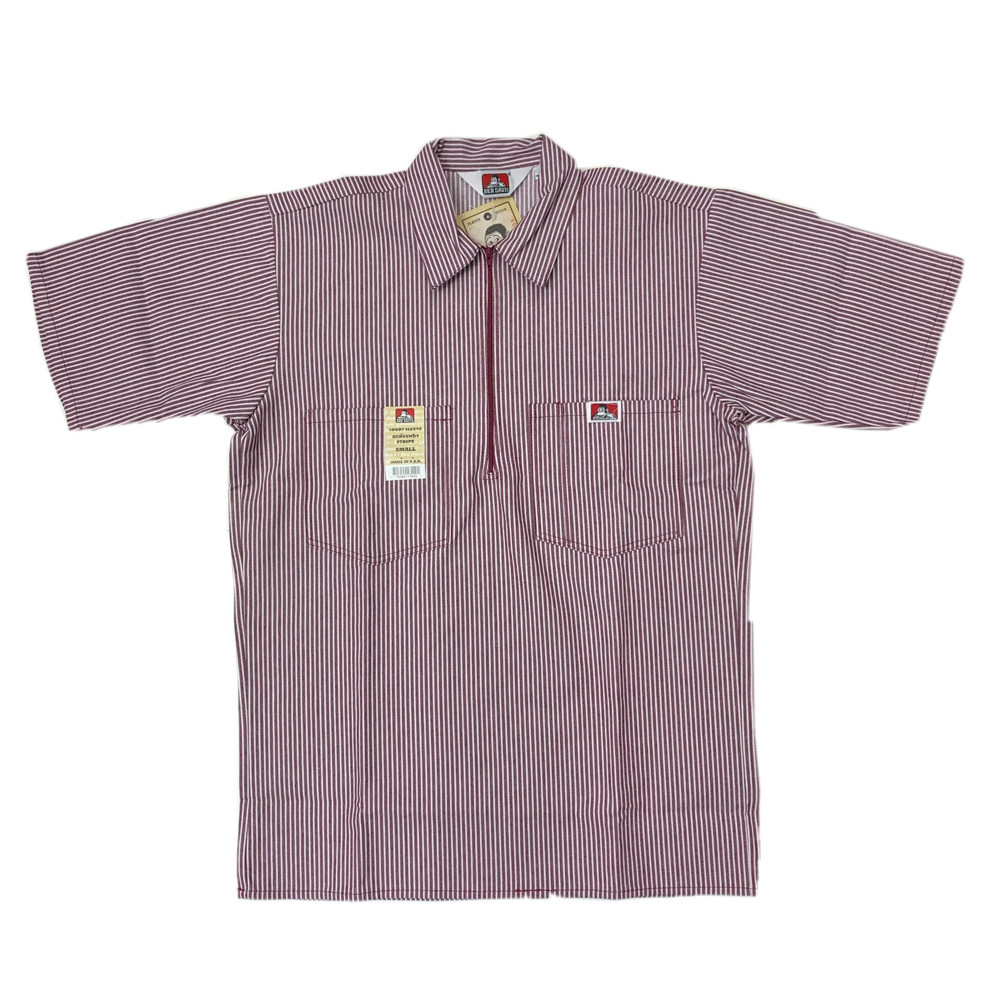 Ben Davis Short Sleeve Striped 1/2 Zip Shirt