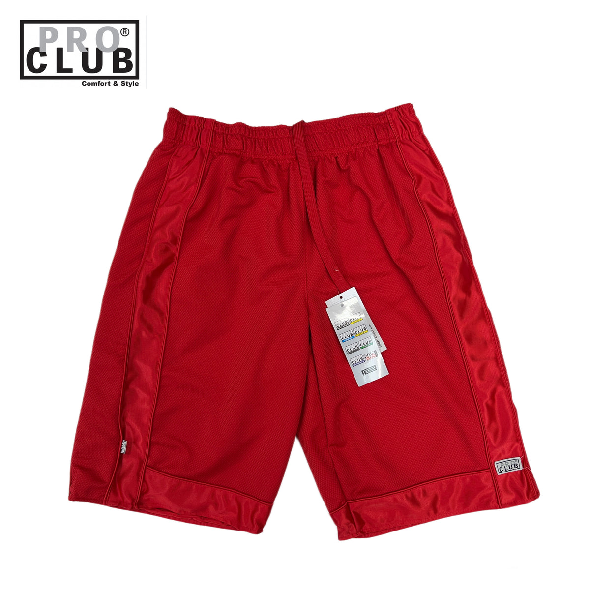 Pro Club Men's Heavyweight Mesh Basketball Shorts (Royal Blue/Red/Brow