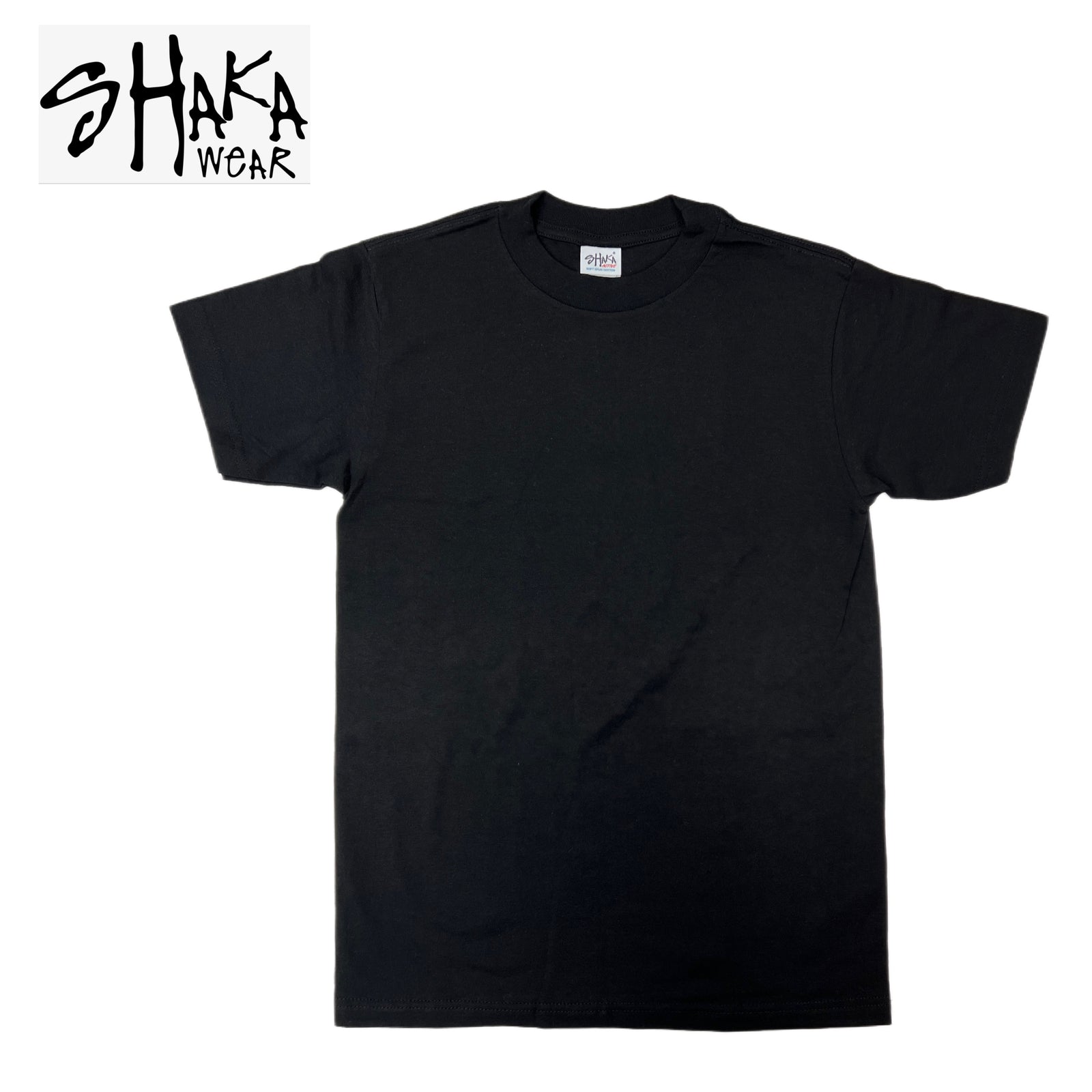 Shaka Wear 6.0 oz Active Short Sleeve T-Shirt (Black/White)