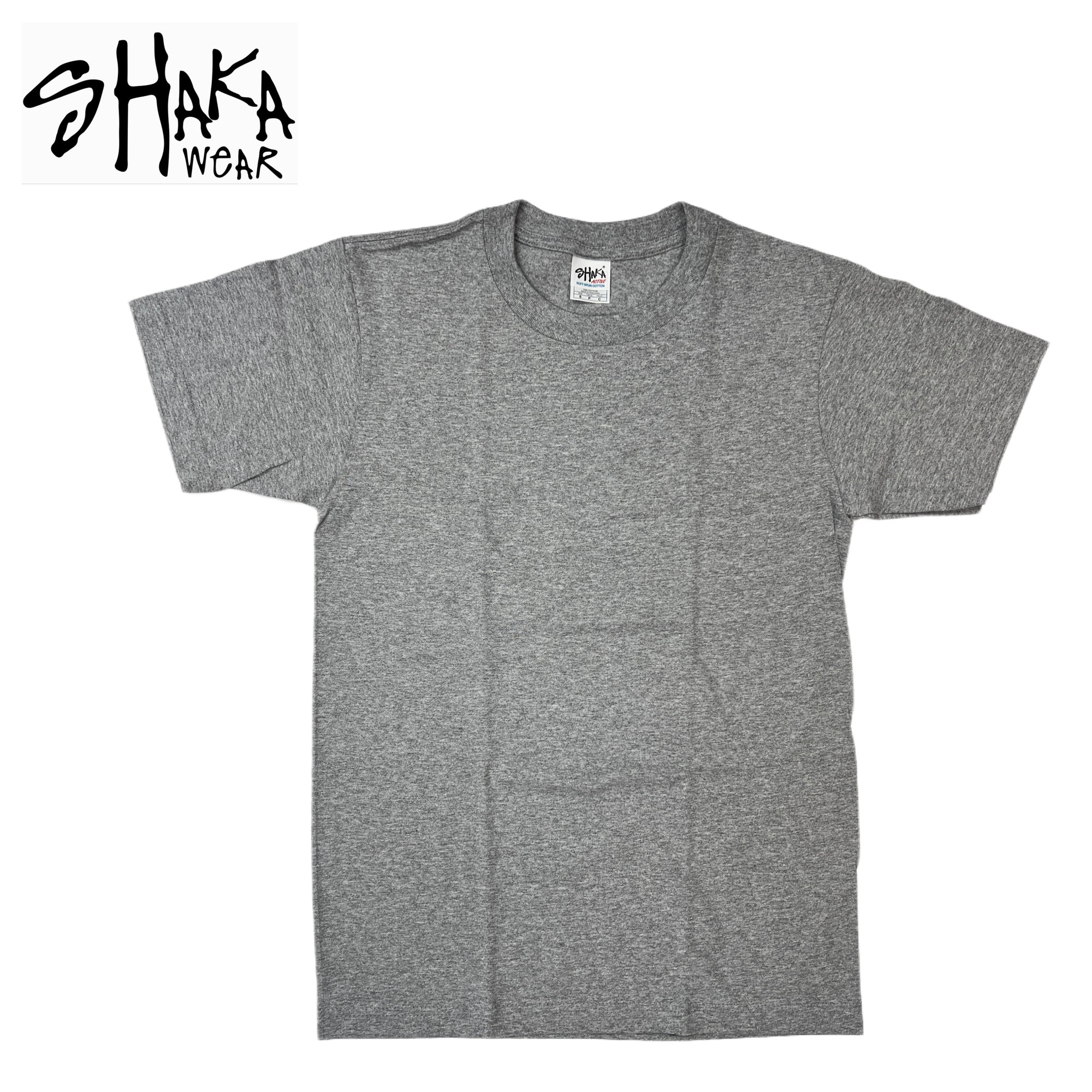 Shaka Wear 6.0 oz Active Short Sleeve T-Shirt (Brown/Charcoal Grey/Hea