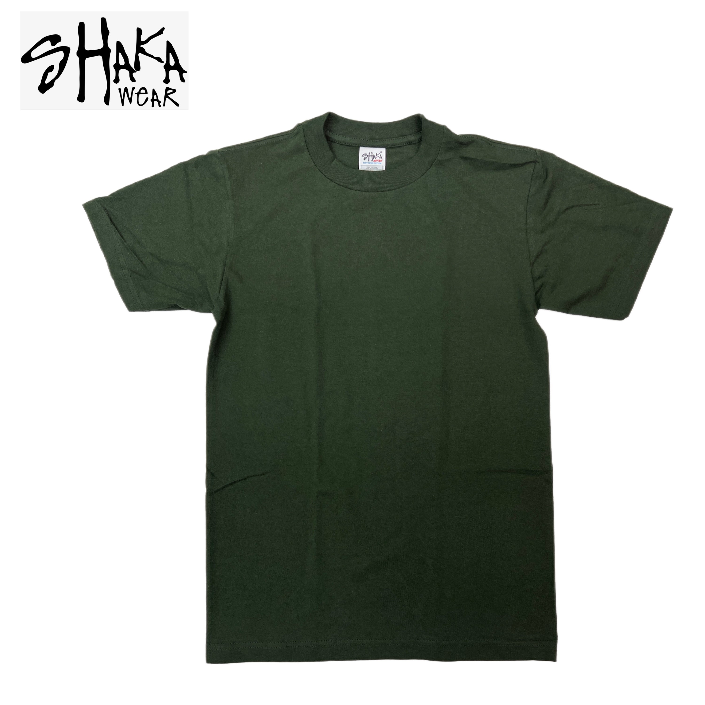 Shaka Wear 6.0 oz Active Short Sleeve T-Shirt (Hunter Green/Kelly Gree