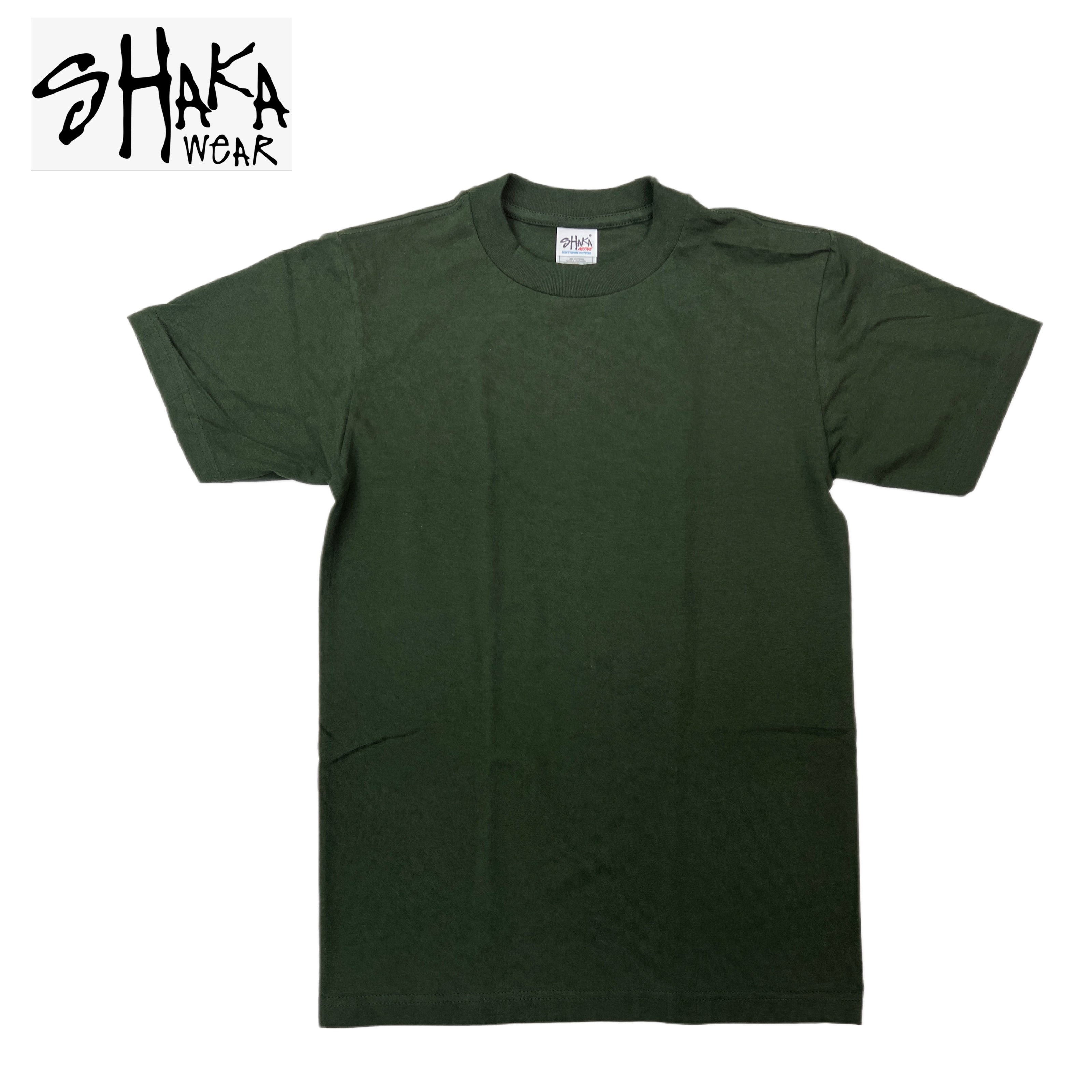 Shaka Wear 6.0 oz Active Short Sleeve T-Shirt (Hunter Green/Kelly Gree