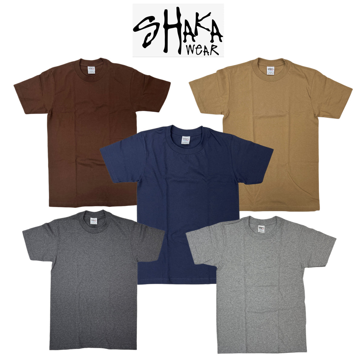 Shaka Wear 6.0 oz Active Short Sleeve T-Shirt (Brown/Charcoal Grey/Hea