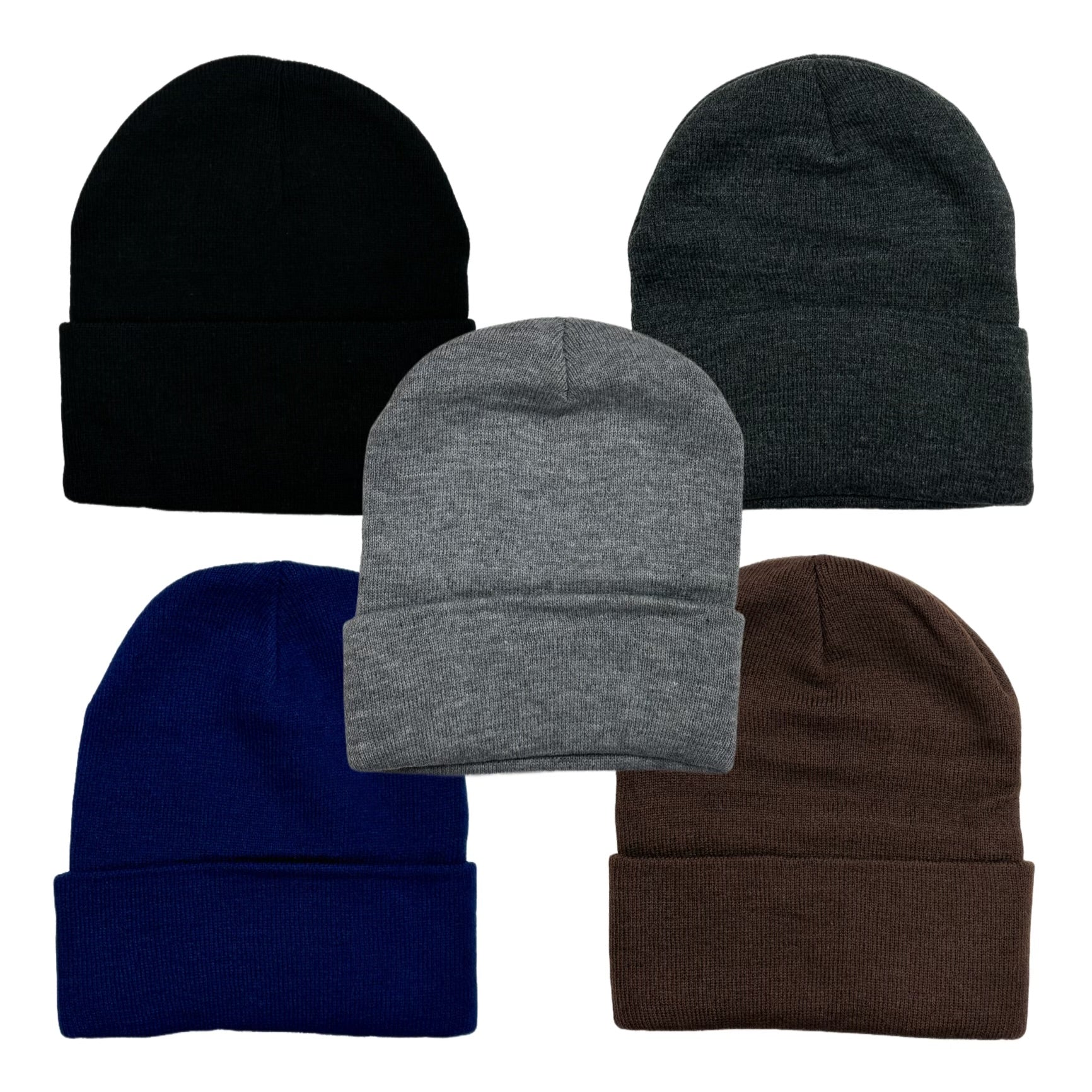TFashion Solid Color Beanies (Black/Charcoal Grey/Heather Grey/Navy/Br