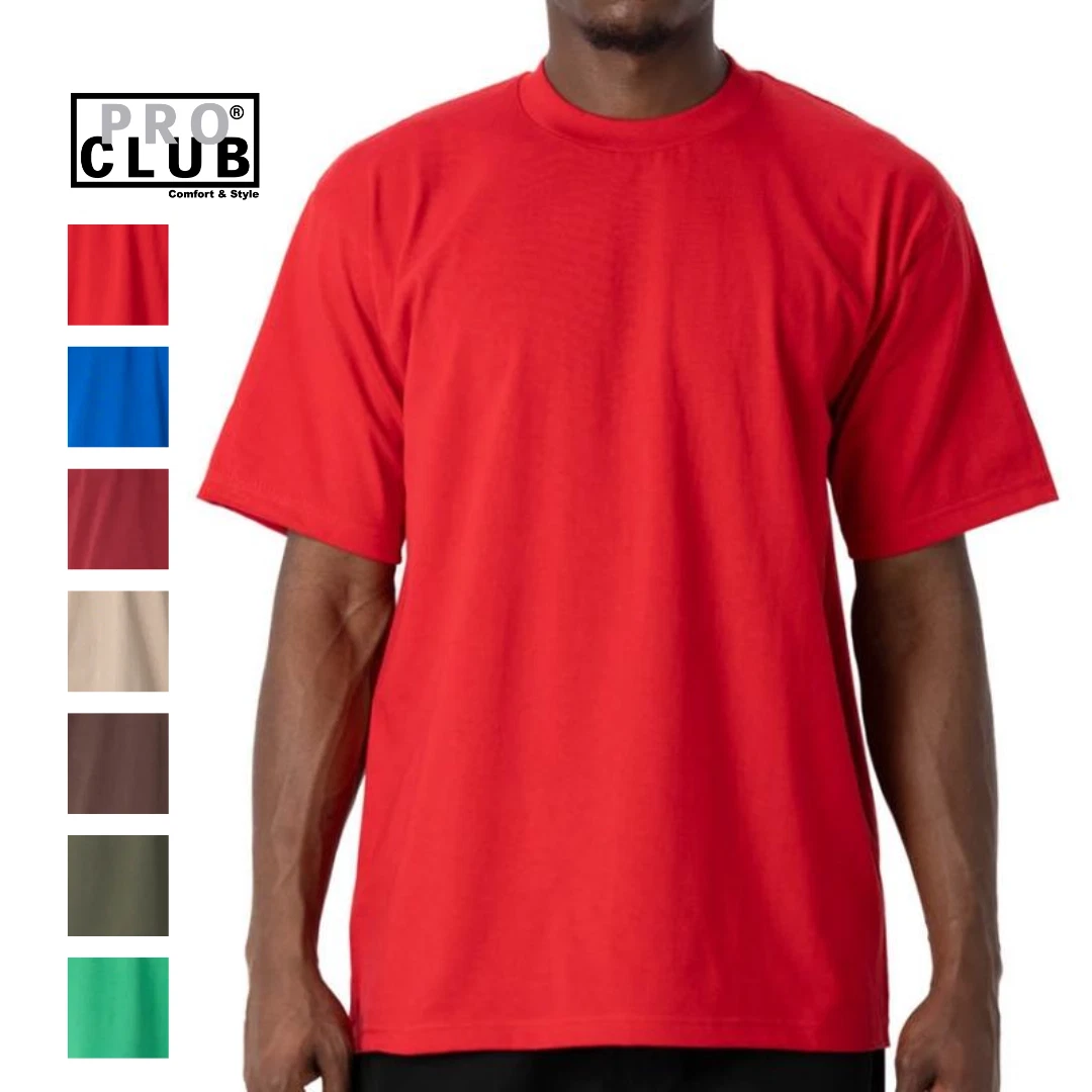 Pro Club Men's Heavyweight Cotton Short Sleeve Crew Neck T-Shirt (More